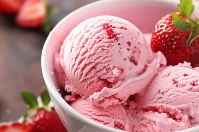 Glace fraise Ninja Creami sans lactose